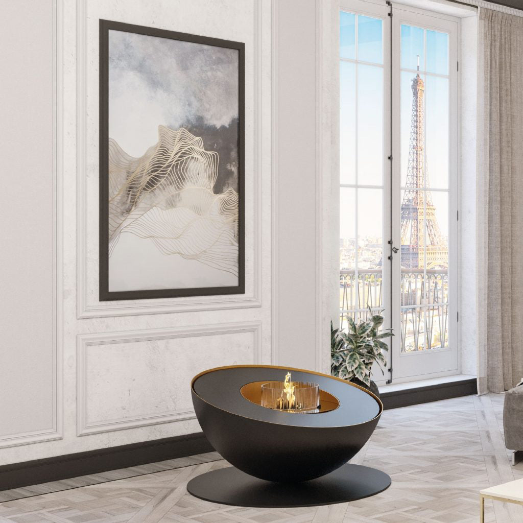 GlammFire Mileto Floor-mounted Bioethanol Fireplace | Firefly London